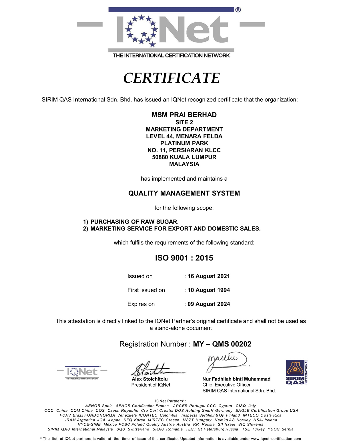 Quality Assurance | MSM Malaysia Holdings Berhad